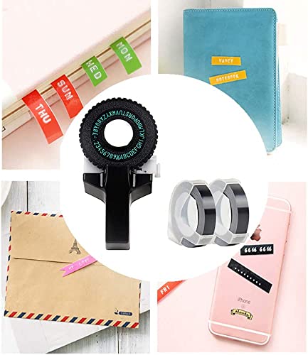 Manual Embossing Label Maker,Embossing Typewriter,Lettering Machine,Refill with Free 2 Tapes