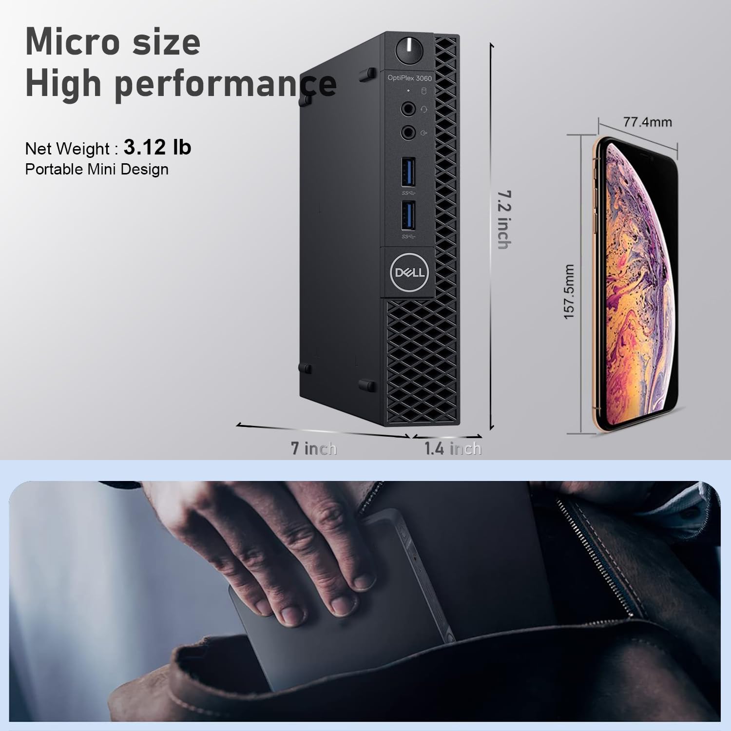 Dell OptiPlex 3060 Mini PC Windows 11 Mini Computers,i5-8600T 6 Core 2.3GHz Up to 3.7GHz,32GB Ram 512GB M.2 NVMe SSD,Intel AX200 Built-in WiFi 6 Bluetooth 5.2,Refurbished Desktop (Renewed)