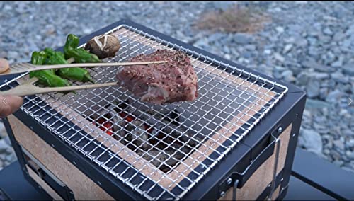 JAPANESE HIBACHI YAKITORI GRILL DIATOMITE STONE 12.5x9x7.8" WITH COVER