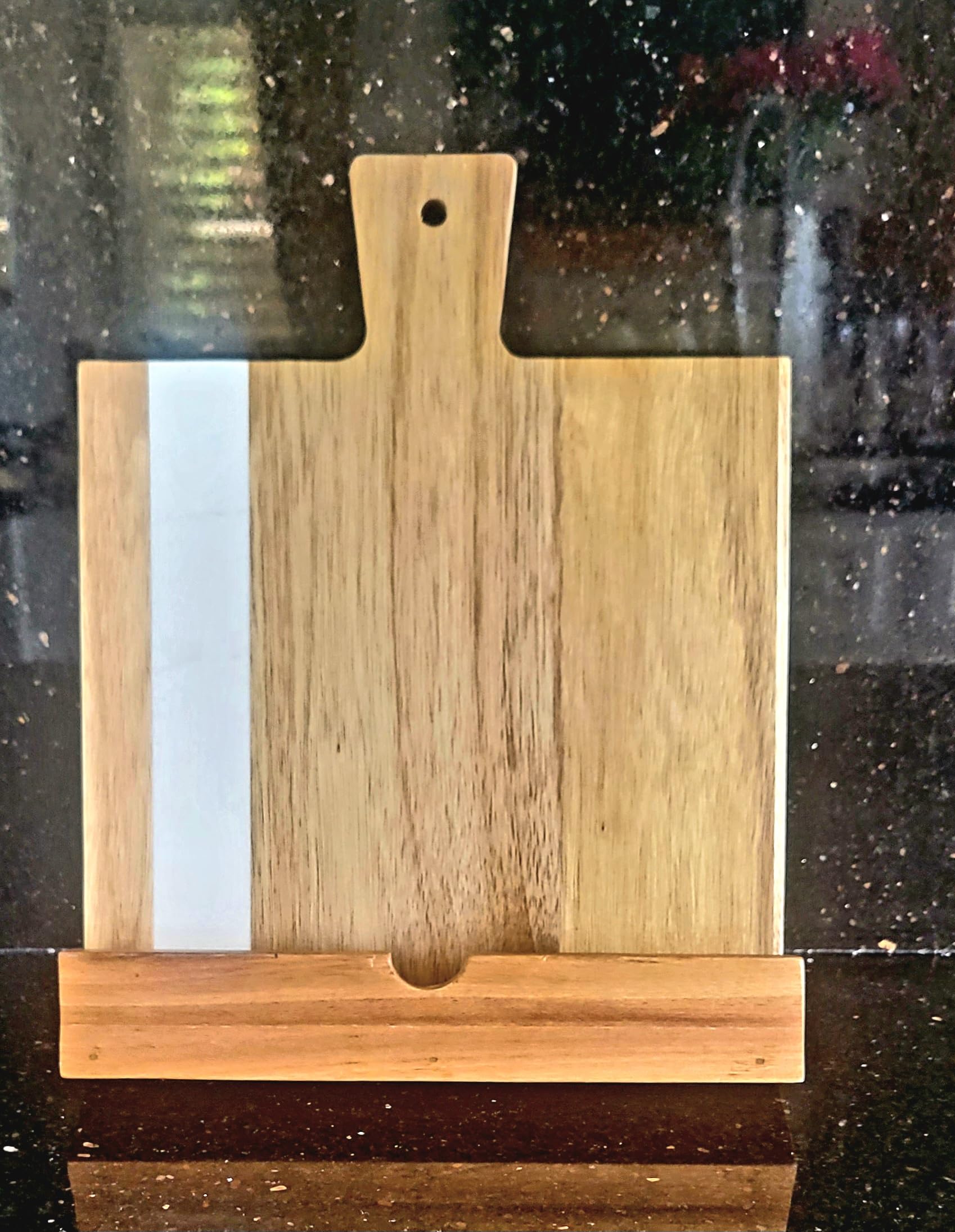 Marble and Acacia Bamboo Wood Recipe Book/Tablet Stand