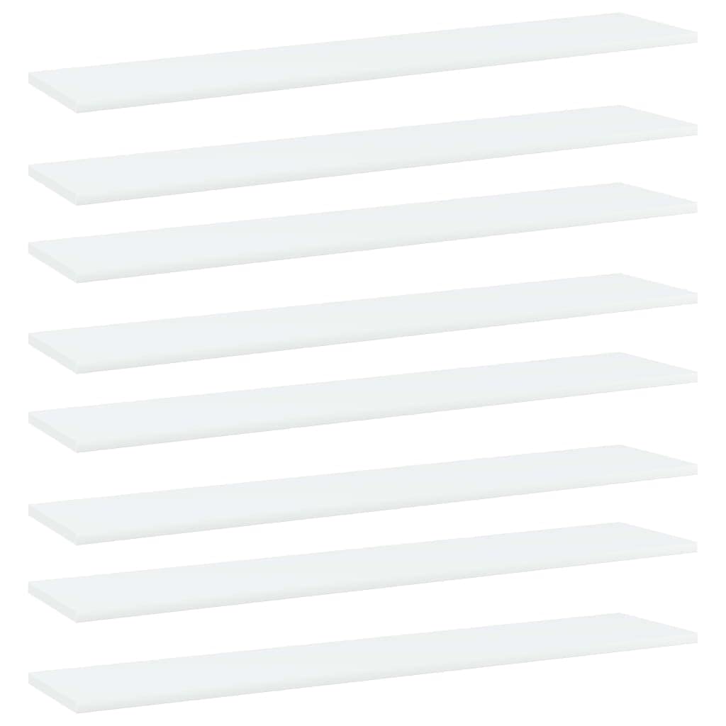 loibinfen Set of 8 Bookshelf Boards Replacement Panels Storage Units Organizer Display Shelves, White 39.4"x7.9"x0.6" Engineered Wood -AA