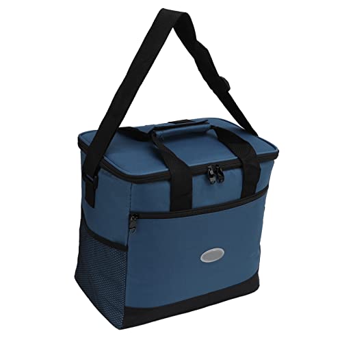 Insulation Bag, Portable Aluminum Foil Thick Waterproof Blue Cooler Pouch for Work Beach Picnic Camping Food Delivery