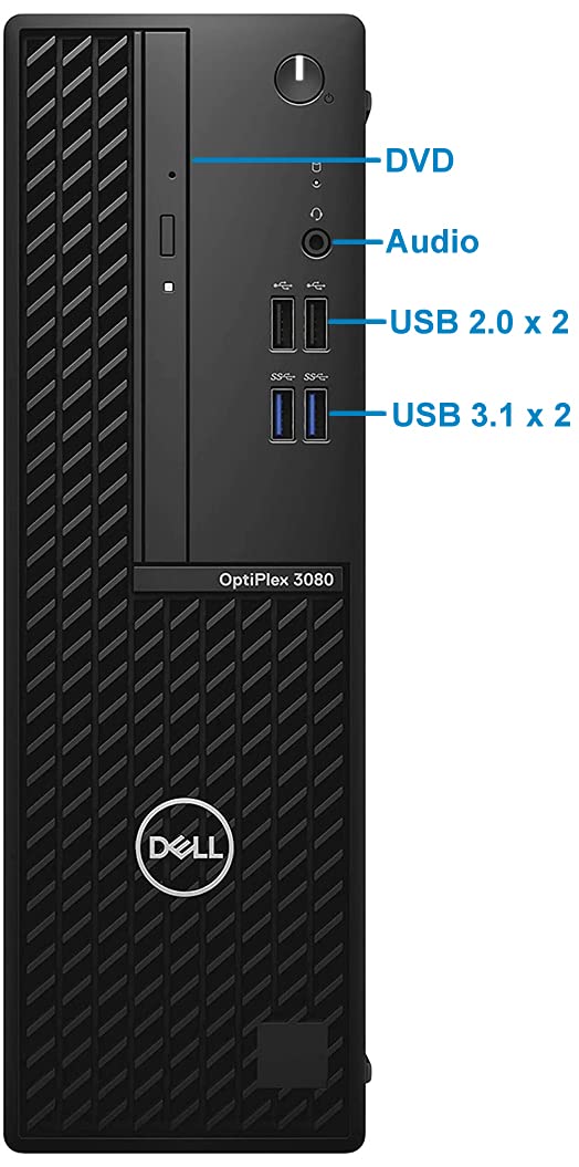 Dell OptiPlex 3080 Desktop Computer, Intel i9-10900, 64GB RAM 2TB NVMe SSD, DVDRW, USB C, 2-Monitor Support, HDMI, DisplayPort, AC Wi-Fi, BT, Windows 11 Pro, Black SFF