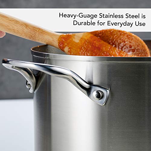 KitchenAid 3-Ply Base Brushed Stainless Steel Stock Pot/Stockpot with Lid, 8 Quart