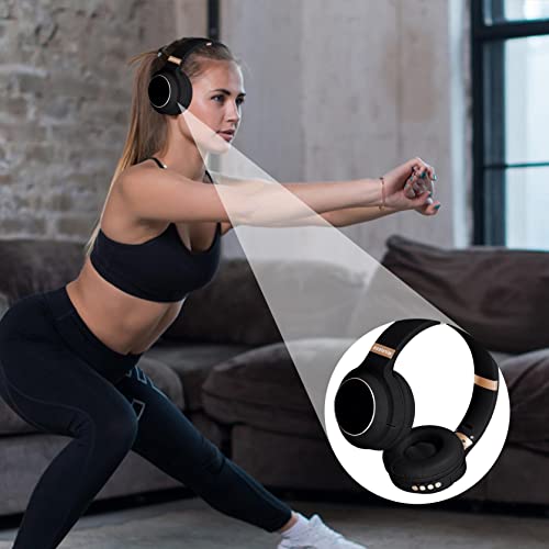 Iuhan Wireless Bluetooth 5.0 Head-Mounted Headset,Foldable Hi-Fi Stereo Bass Headphones,Metal Chip Bluetooth FM Pluggable Card Headset for Sports,Game,Gift for Family,Friend