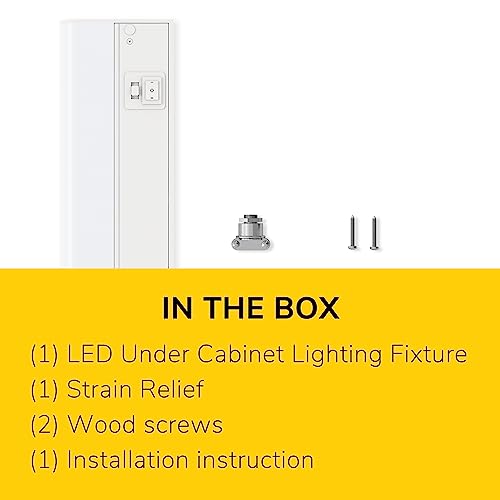 GETINLIGHT Dimmable Hardwired Only Under Cabinet LED Lights, 24-inch, Soft White(3000K), Matte White Finished, ETL Listed, IN-0201-13-WH