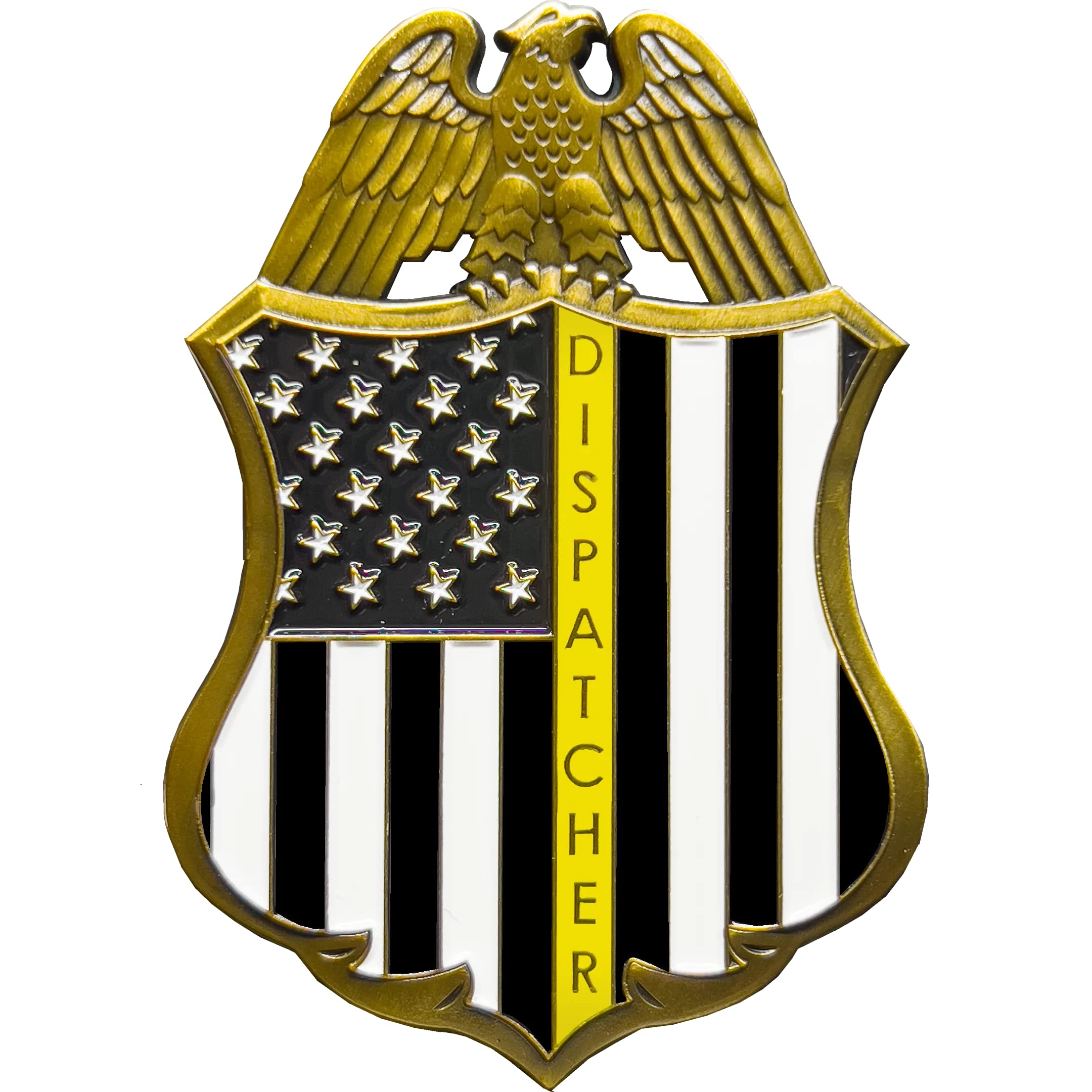 GL8-001 911 Emergency Dispatcher Fire Police EMT Thin Gold line Challenge Coin