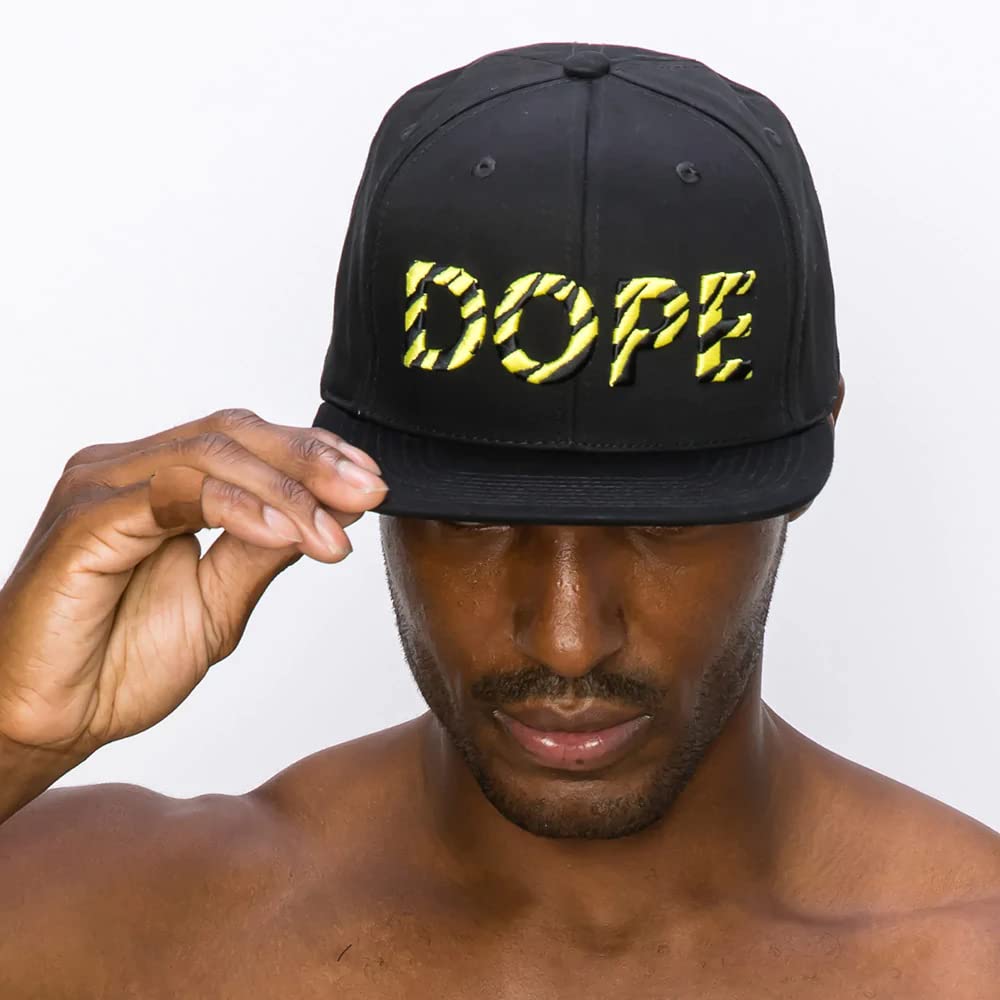 DOPE Logo 3D Embroidery 100% Cotton Snapback Hat Black