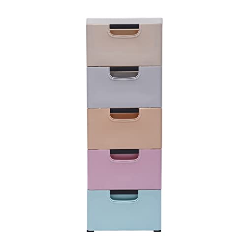 TFCFL Drawers Dresser Storage Cabinet with 5 Drawer Stackable Vertical Closet Drawers Dresser with Wheels Organizer Units for Bedroom Living Room