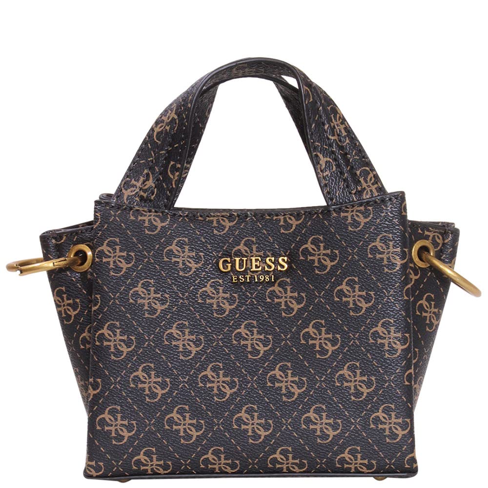 GUESS Zed Mini Girlfriend Carryall Brown Logo One Size