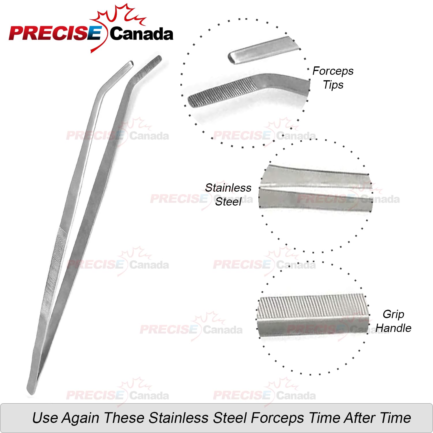 Precise Canada: 24" Mega Long Tweezer Curved Tip Stainless Steel