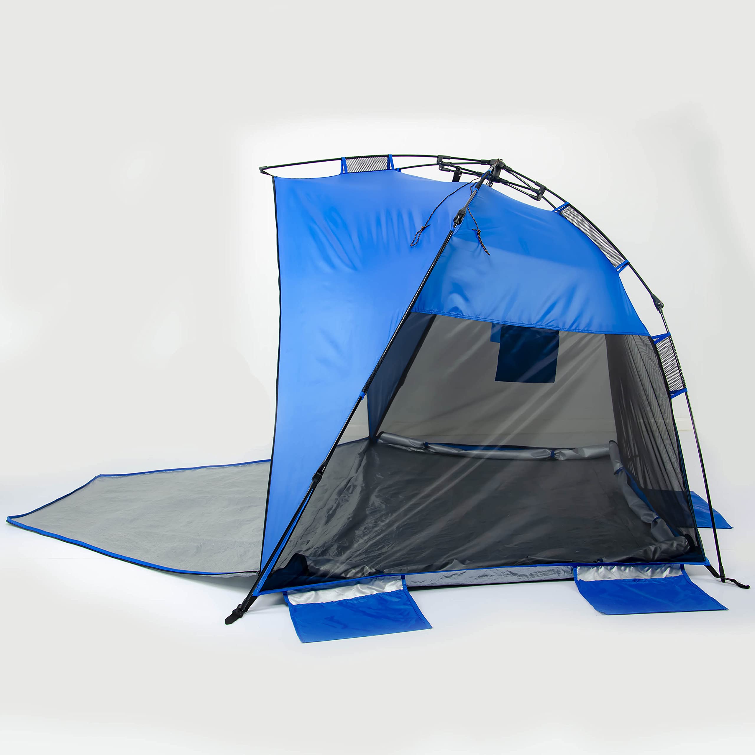 Easy Up Folding Beach Tent,Privacy Deluxe Sun Shelter for Family and Sports Events,SPF 50+,Large Ventilation Windows and Storage Pockets with Stakes