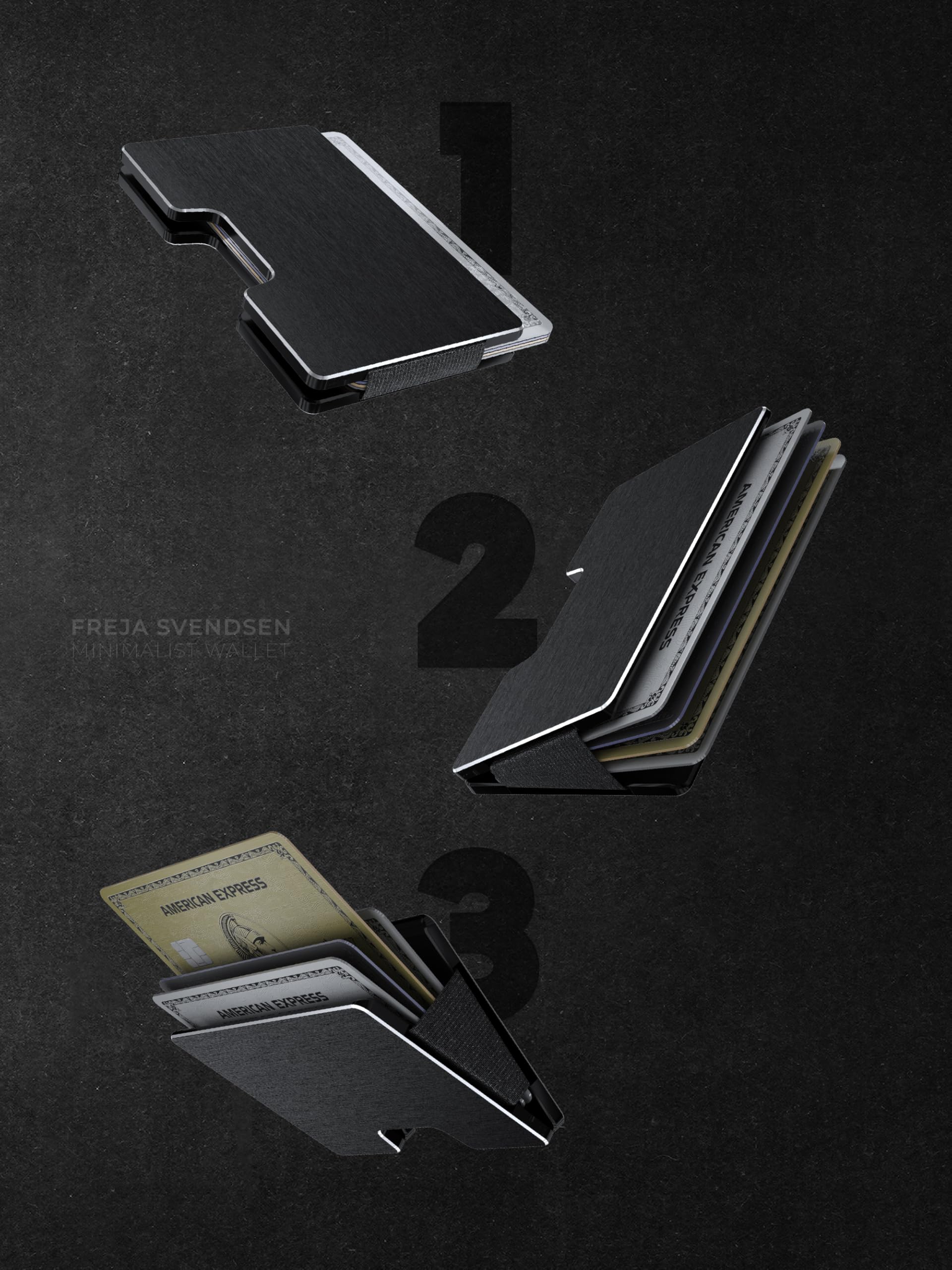 Freja Svendsen Printed Aluminum Wallet for Men - Slim Money Clip & Card Holder with Tactile Selective Varnish. Enhanced RFID Blocking, Compact, Unique & Minimalist Wallets - King of Hearts