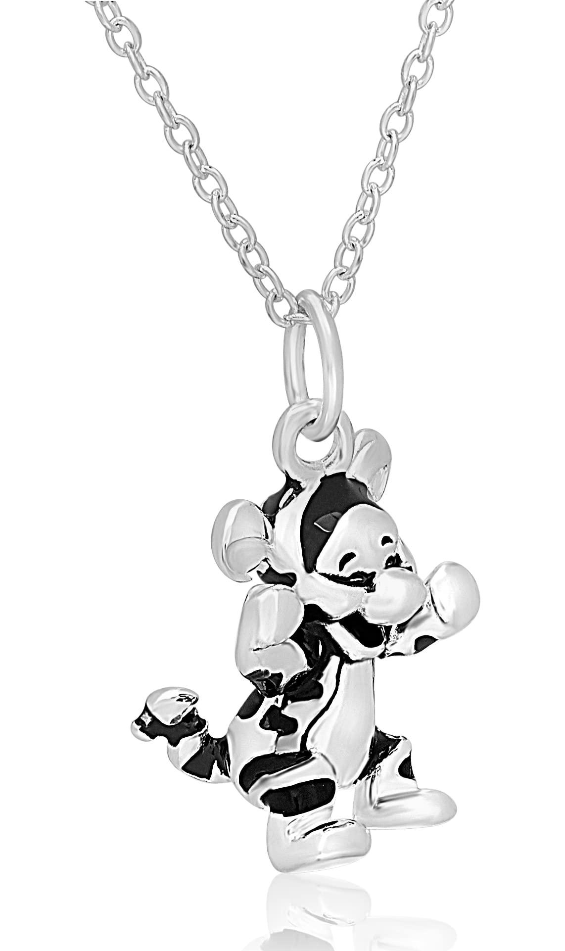 Disney Winnie the Pooh Womens Sterling Silver Necklace - Tigger Pendant Necklace with 18-inch Chain Jewelry for Women