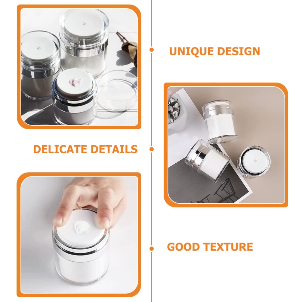 FRCOLOR Airless Pump Bottle 2pcs 50ML Empty Airless Pump Bottles Refillable Vacuum Press Face Cream Jars Lotion Foundation Cosmetic Container Lotion Box for Makeup Lotion Cream Jar Vacuum Bottle