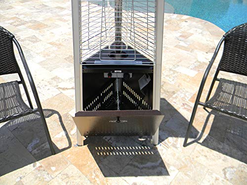 Hiland HLDS01-MGTHG Quartz Glass Tube Patio Heater w/Wheels, 40,000 BTU, Pyramid, Hammered Bronze