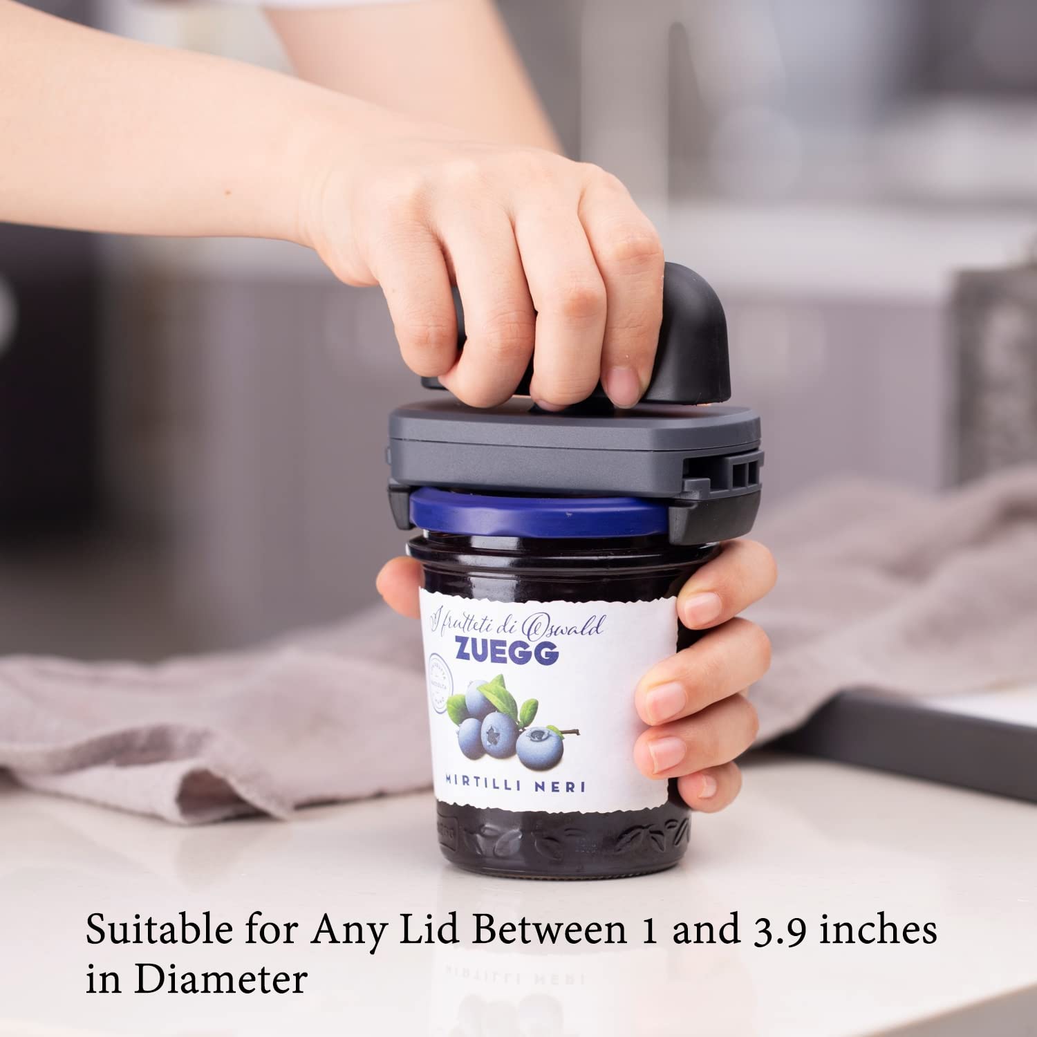 KITCHENDAO Non-scratch Rubber Jar Opener Gripper Tool for Weak Hands, Soft Gripper to Avoid Scratching Lids, Soft-touch Handle, Compact Handheld Easy Grip Jar Opener for 1" to 3.9" Diameter