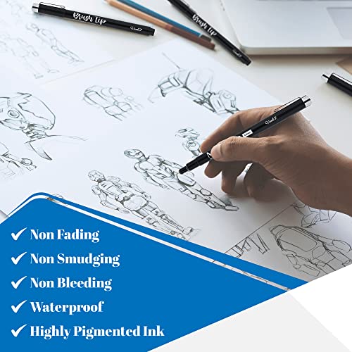 Vanli's 12 Pack Fine Tip Art Pens for Drawing. Waterproof Archival Fineliner Calligraphy Hand Lettering Pens. Microline Bible Journaling Pens, 12 Pack