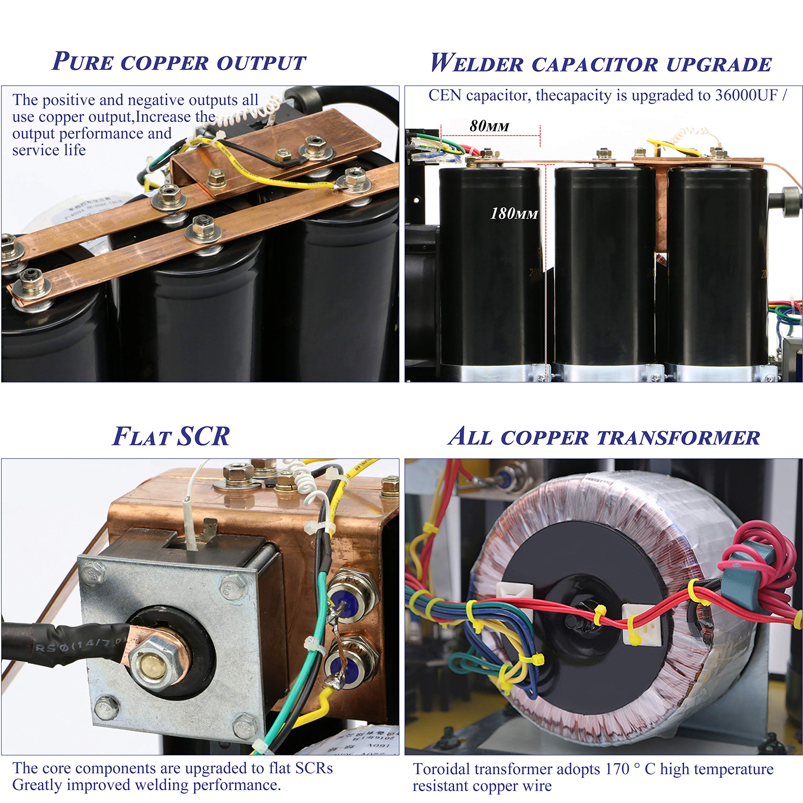 Huanyu Capacitor Discharge Stud Welder M3-M6 Stud Bolt Plate Welder Welding Machine for Welding Bolt Plate Insulation Nail Screw Low Carbon Steel/Stainless Steel/Aluminum/Brass RSR-1600 (220V 50HZ)