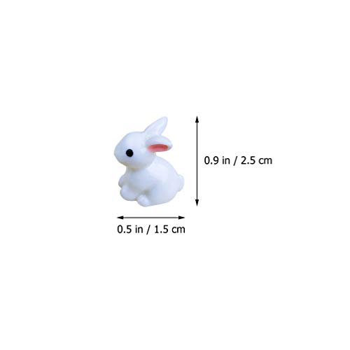 Hemoton Bunny Rabbit Miniature 20pcs Micro Landscape Ornament White Resin Mushroom Figure Mushroom Accessories