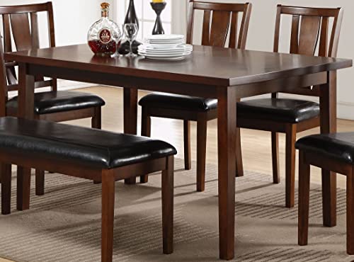 Liveasy Furniture Dining Room Table Set for 6, Kitchen Table with Bench and Chairs Set (Set of 6) Dinette Table with Chairs and Bench (Dixon)