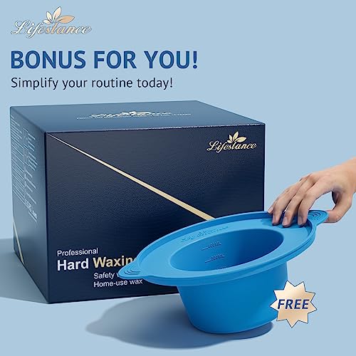 Lifestance Premium Waxing Kit- L1 Wax Warmer for Hair Removal Kit- Wax Starter Kit with 59 Items-Hard Wax Kit for Full Body- Legs- Face- Eyebrows- Bikini-Brazilian