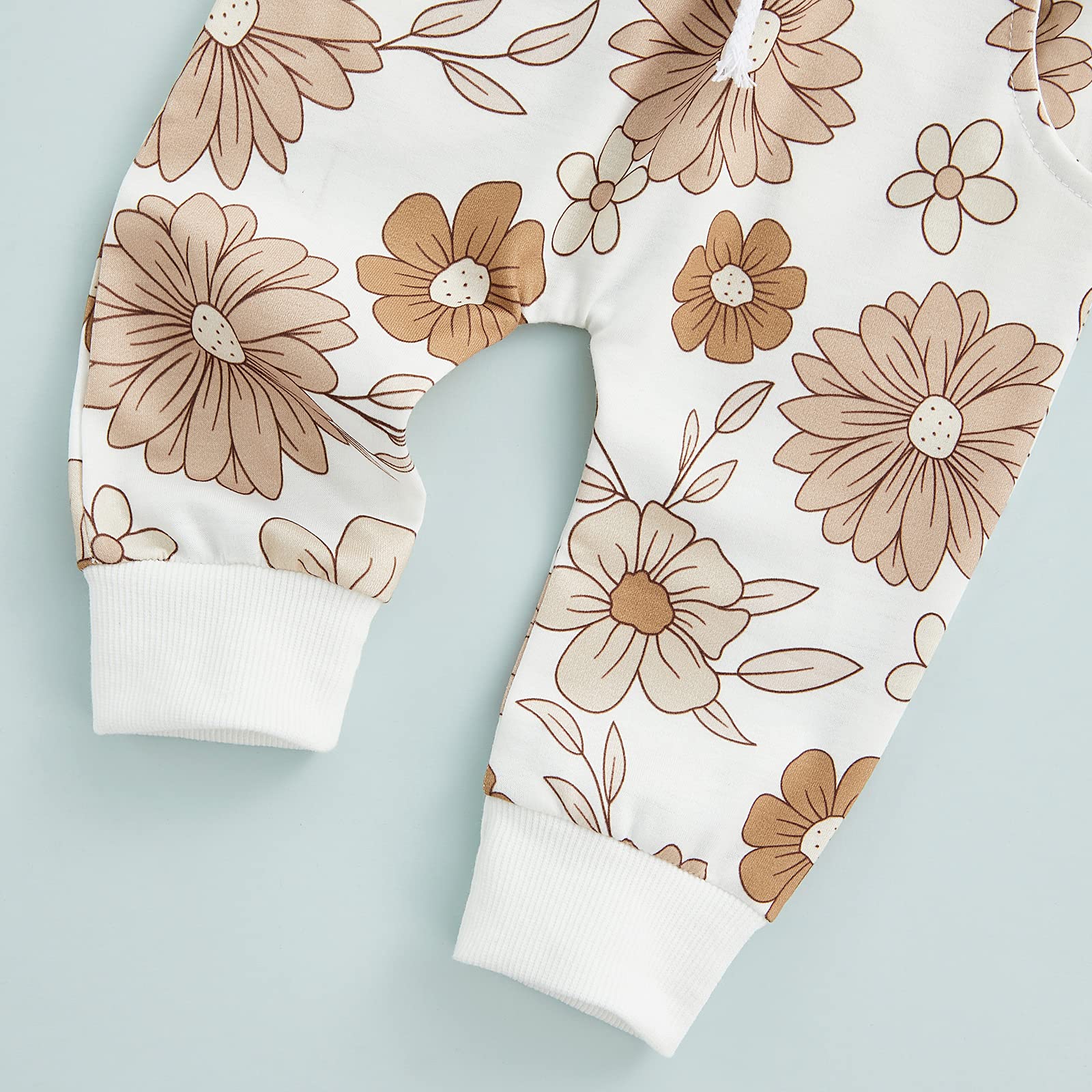 Hiusmilekid Newborn Infant Baby Girl Clothes Fall Winter Flower Outfit Halloween Sweatshirt Pullover Top Legging Pant Set (Bloomer-White,18-24 Months)