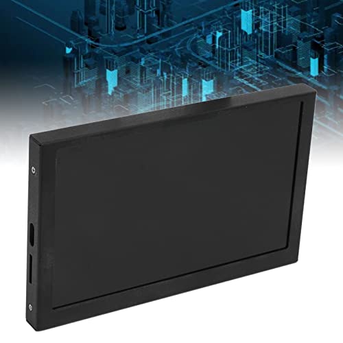 IPS Secondary Screen, ABS Eye Protection Simple Connection Multi Theme USB Monitor 360 Degree Rotation Brightness Stepless Adjustment for Mini Chassis(Black)