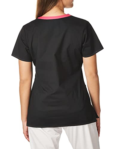 WonderWink Women's Wonderflex Patience Scrub Top, Black, XX-Large