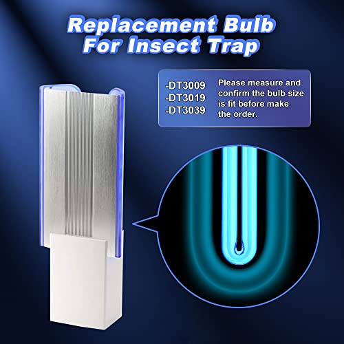 Kittmip Bug Zapper Replacement Bulb Compatible with 21050 9W UV Bulb Compatible with Models DT3009 DT3019 DT3039 Single U Shaped Twin Tube Ultraviolet Mosquito Killer Lamp Bulb (2 Packs)