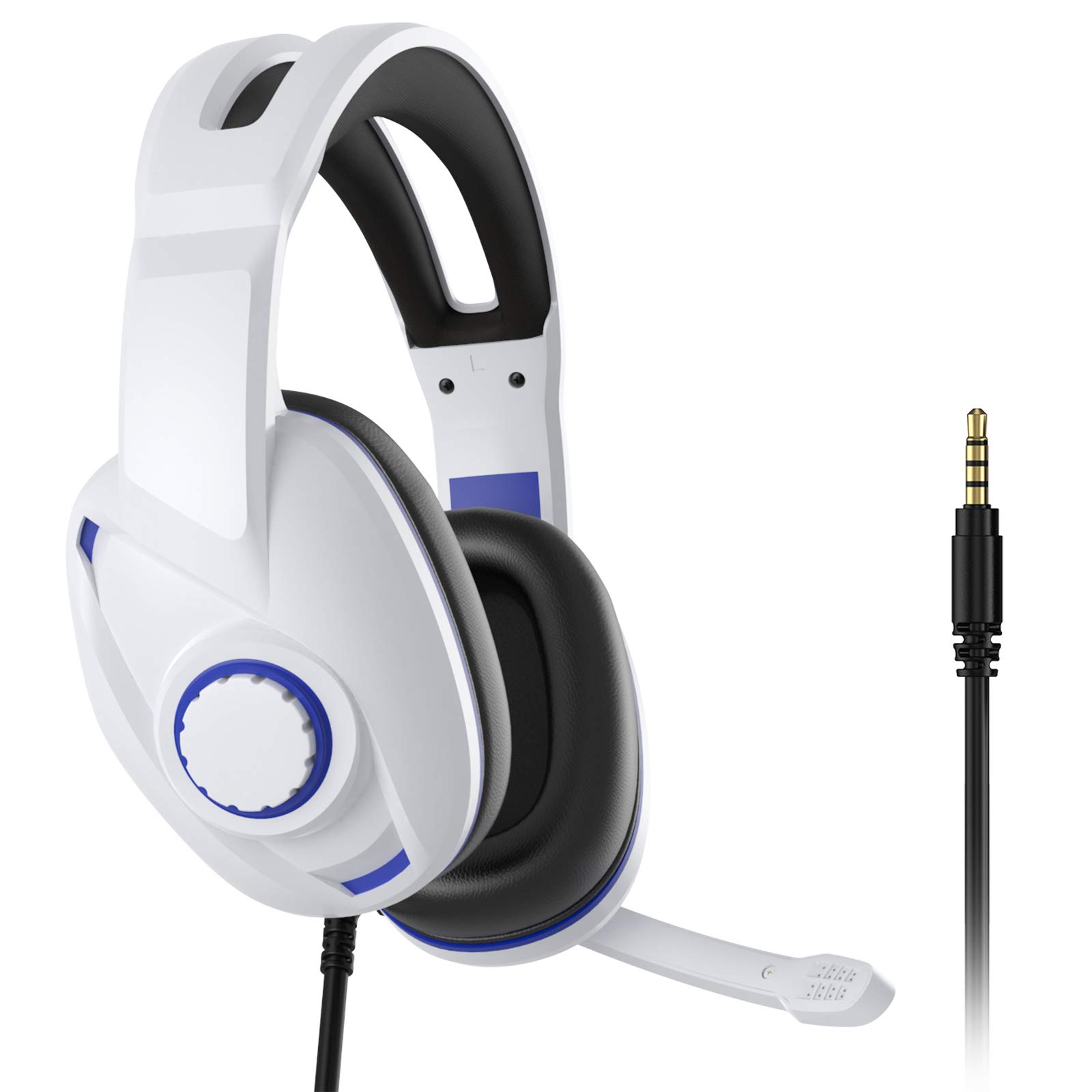 Diswoe PS5 Headset, Gaming Headset 3.5mm Wired Over-Head Stereo Headphone with Mic Microphone Volume Control for PS4 PS5 PC Tablet Laptop Smartphone Xbox One