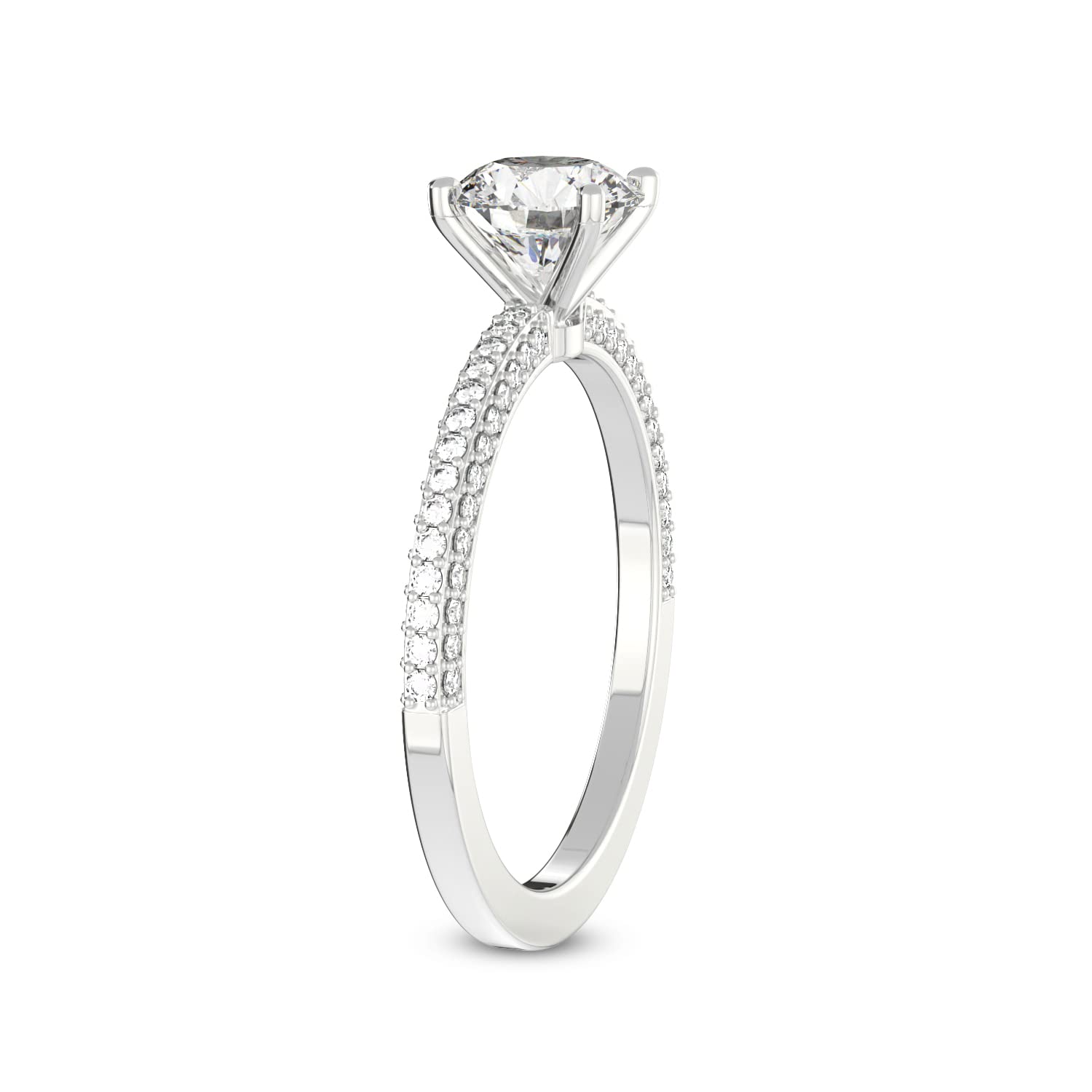 FRIENDLY DIAMONDS 2 Carat IGI Certified Oval Shape Lab Grown Diamond Ring | 14K Or 18K White, Yellow Or Rose Gold | Grace Micro Pave Eternity Diamond Ring | FG-VS1-VS2 Quality