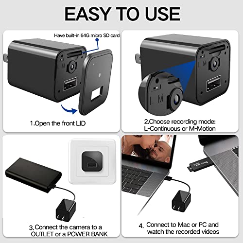Hinne 64GB Hidden Camera,spy Camera,spy Camera Hidden Camera with Full HD 1080P,Nanny Cam,Mini Camera,spy cam,Small Camera,Hidden Cameras, camaras espias ocultas, Surveillance & Security Cameras