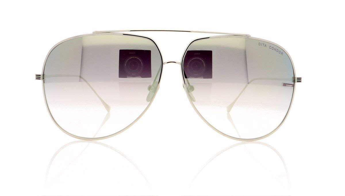 Dita CONDOR 21005 H-SLV Sunglasses Silver w/Dark Grey to Clear-Milky Gold Flash- 63mm