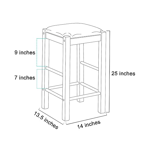Uolfin Counter Height Dining Set for 2, Bar Table and Stools, Rubber Wood, 42" L × 22" D × 36" H