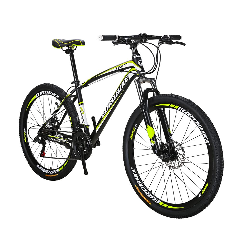 EUROBIKE 27.5inch Mountain Bikes Muti Spoke Steel Frame Mountain Bicycles (X1 Blackyellow)