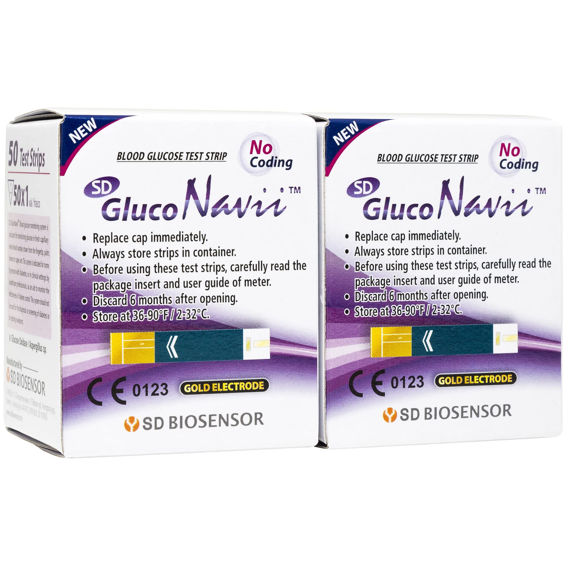 Gluco Navii Blood Glucose Test Strips - 50 Count - Pack of 2