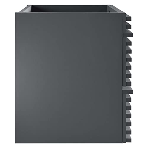 Modway Render 36" Wall-Mount Bathroom Vanity Cabinet in Gray-Sink Basin Not Included,Grey