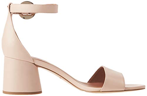 Emporio Armani Women's Block Heel Ankle Strap Sandal Heeled, Nude, 35M Medium EU (5.5 US)