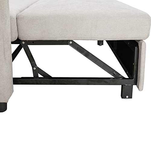 SIENWIEY Sectional Sofa Set, Sleeper Sofa Bed with Storage Chaise for Living Room Modern L-Shape Velvet Pull Out Couch for Small Space(Grey)