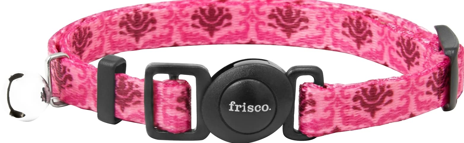 Frisco Pink Royalty Polyester Cat Collar, with Bell, 8 to 12 in Neck, 3/8-in Wide