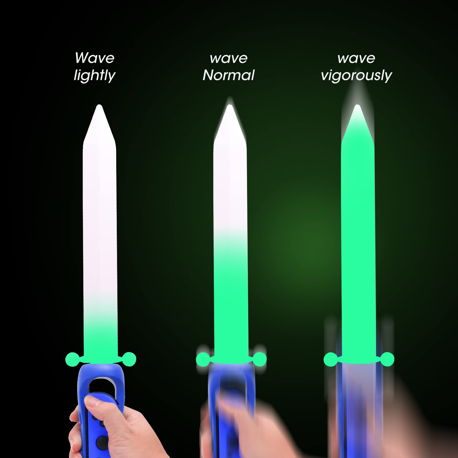 ECHZOVE LED Game Sword for Nintendo Switch Joy-Con, Hand Grip for Skyward Sword Switch Game Compatible with Nintendo Switch Sports with Hand Strap - 1 Pack