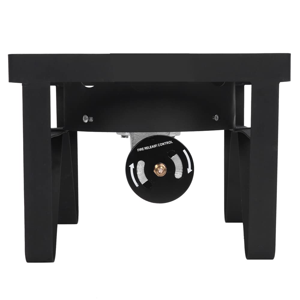 FRITHJILL Outdoor Stove Propane Gas Cooker with Adjustable 0-20Psi Regulator,20W BTU Propane Gas Single Burner Cast Iron Gas Cooker with Stand