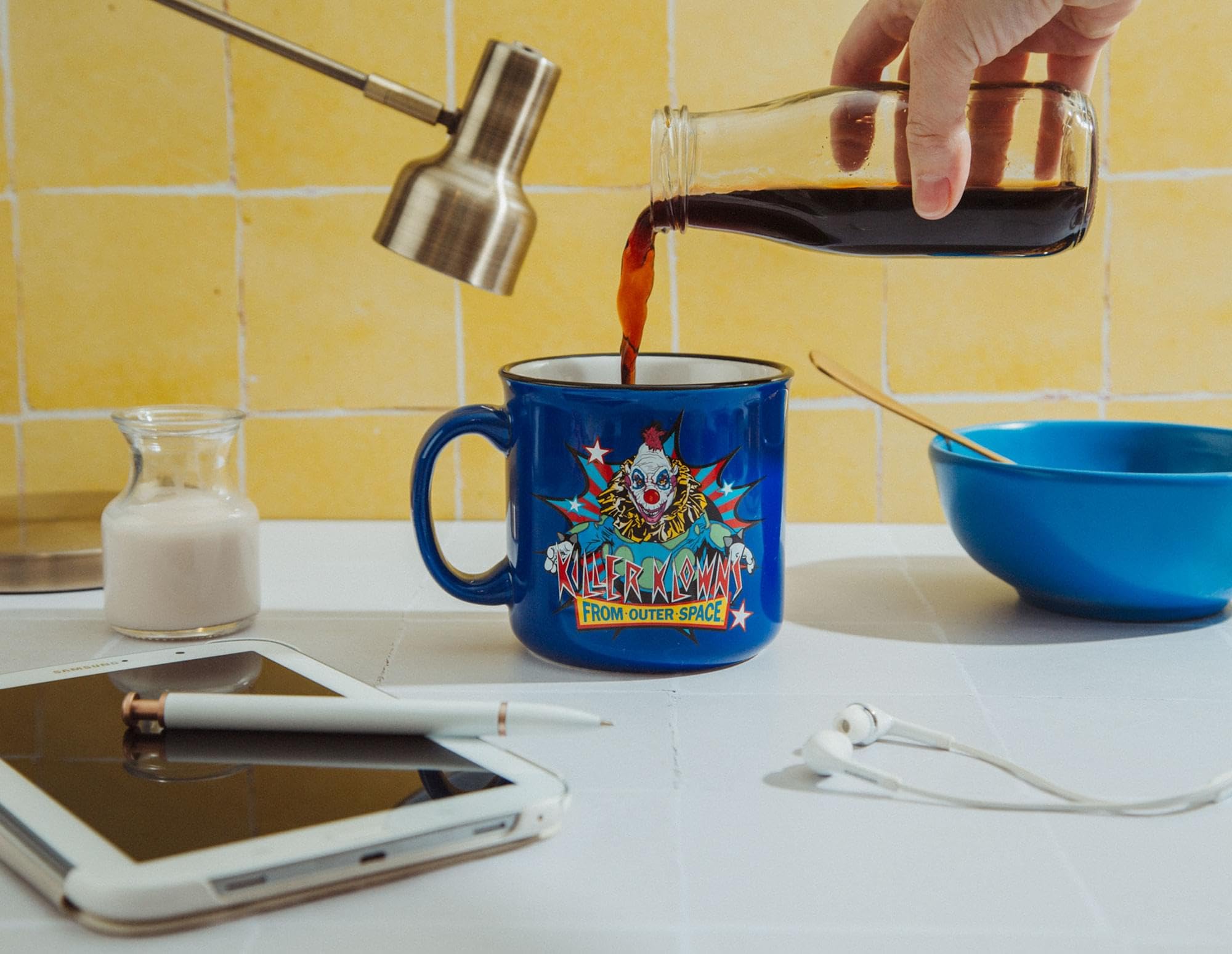 Killer Klowns From Outer Space Jojo Ceramic Camper Mug | Large Coffee Cup For Tea, Espresso, Cocoa | Holds 20 Ounces