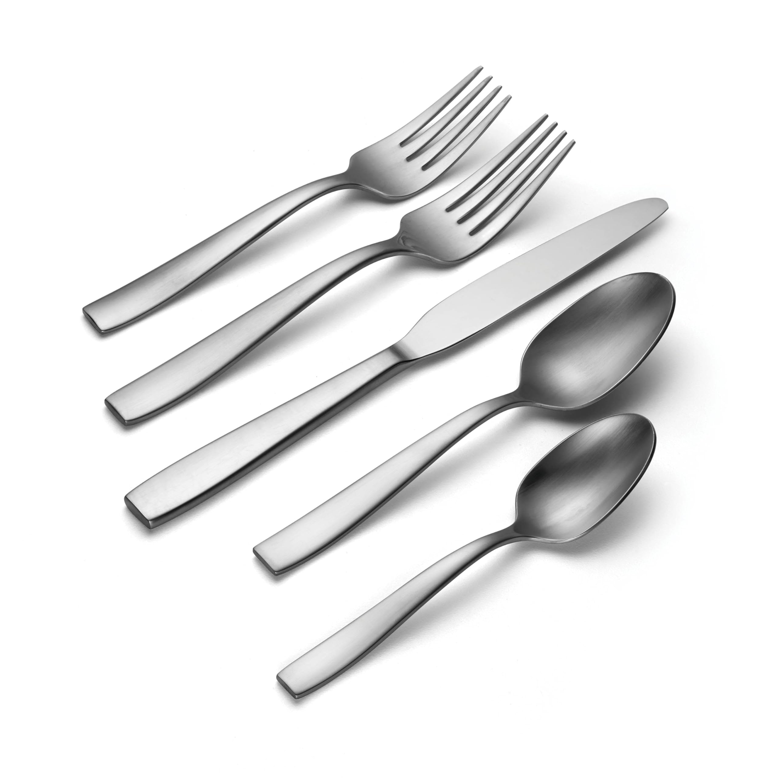 Oneida Everdine 45 Piece Everyday Flatware, Service for 8, 18/0 Stainless Steel, Silverware Set, Dishwasher Safe, Silver