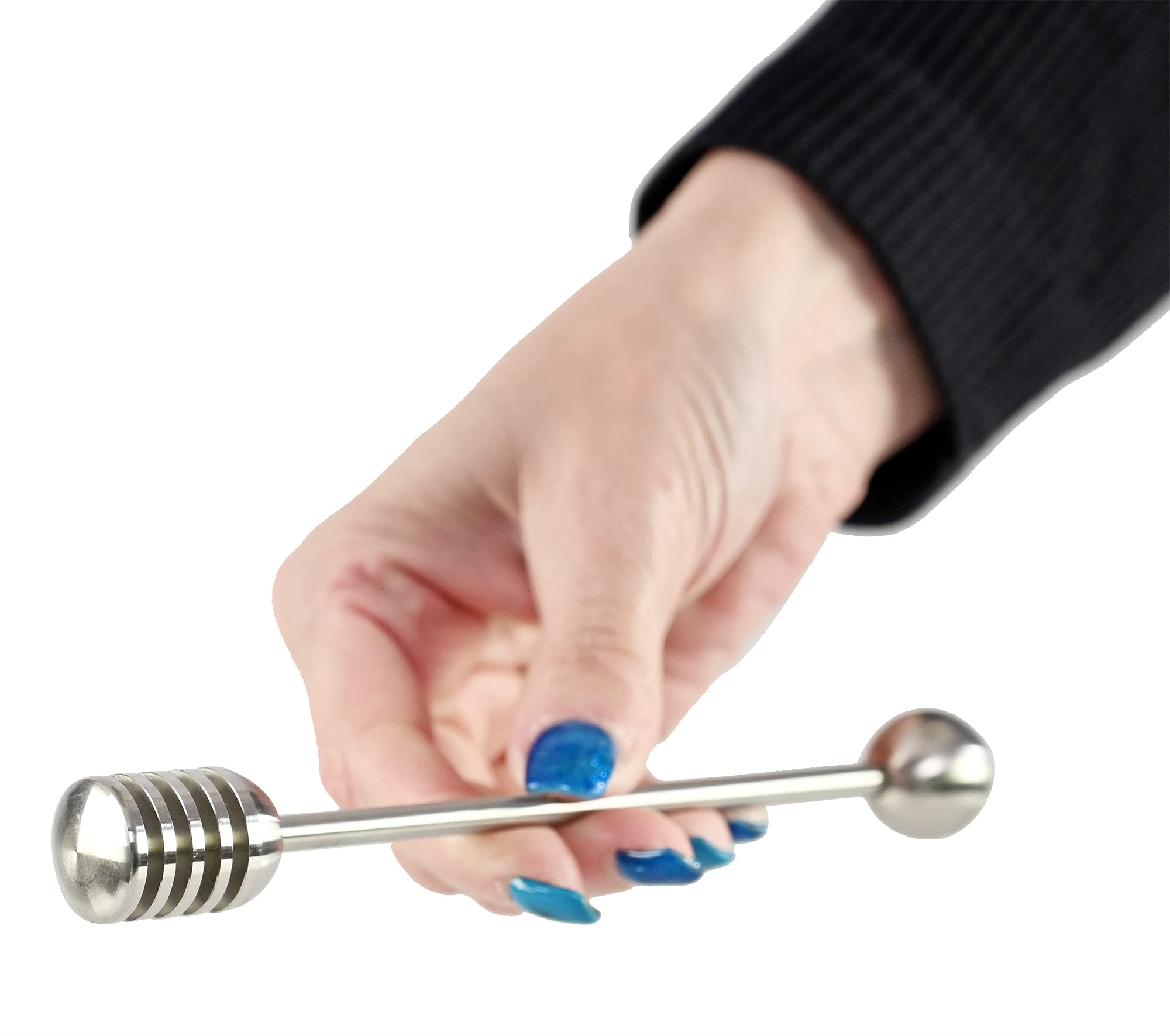 HOME-X Stainless-Steel Honey Dipper Wand for Honey Jars, Stainless-Steel Stirrer for Serving Honey and Syrup, Candy and Chocolate Drizzler Tool, 6 ¼” L x ¾” D, Stainless Steel