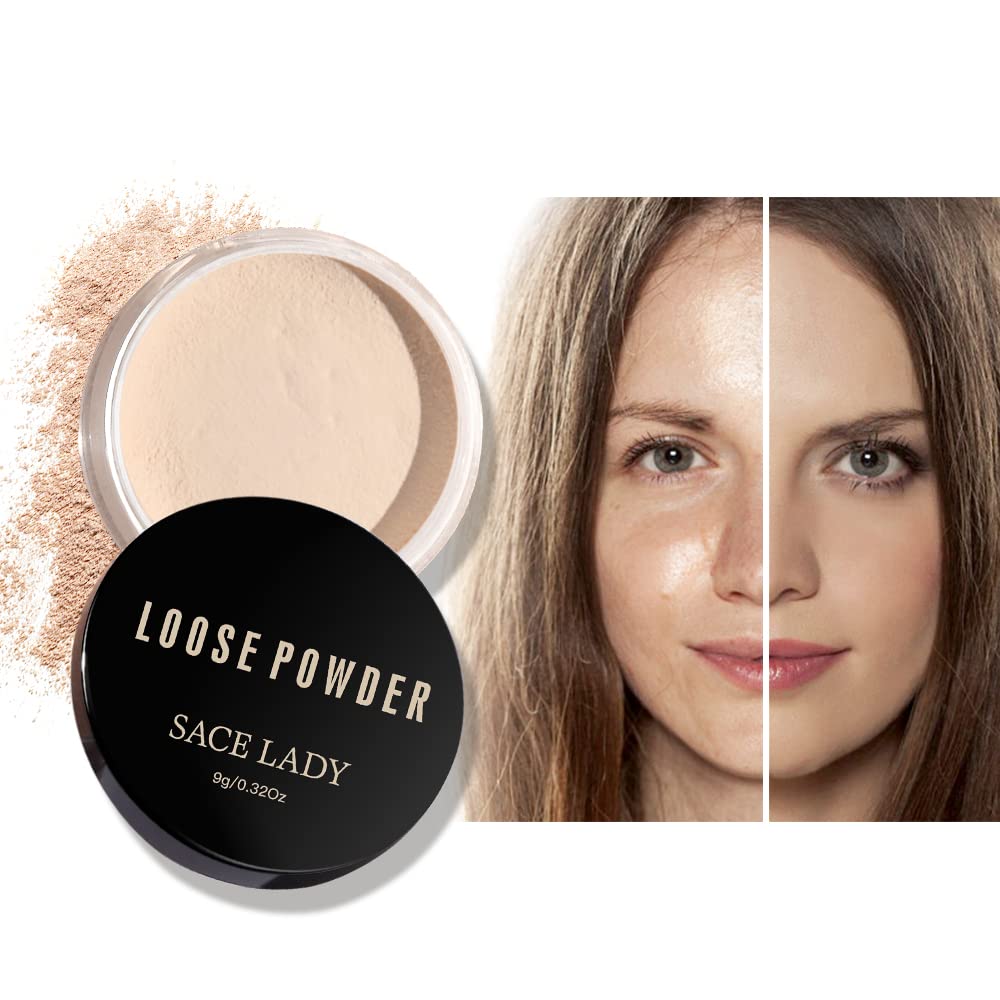 Face Makeup Base Set for Women with Flawless Matte Foundation, Full Cover Up Concealer for Eye Circles, Oil Control Loose Powder, Make Up Sponge, Lasting Waterproof Natural Cosmetics Kit 4Pcs