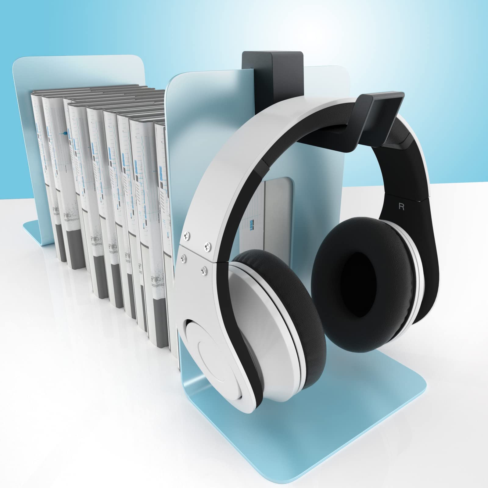 ECHZOVE PS5 Headset Stand, PS5 Headphone Hook,PS5 Headset Hanger, Compatible with Universal Gaming Headsets - White