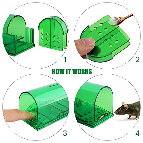 Humane Mouse Traps Indoor for Home - Mouse Trap Easy to Set, Reusable and Effective No Kill Mouse Traps,Catch and Release Mouse Traps,Safe for Family and Pet Indoor/Outdoor-2 Pack