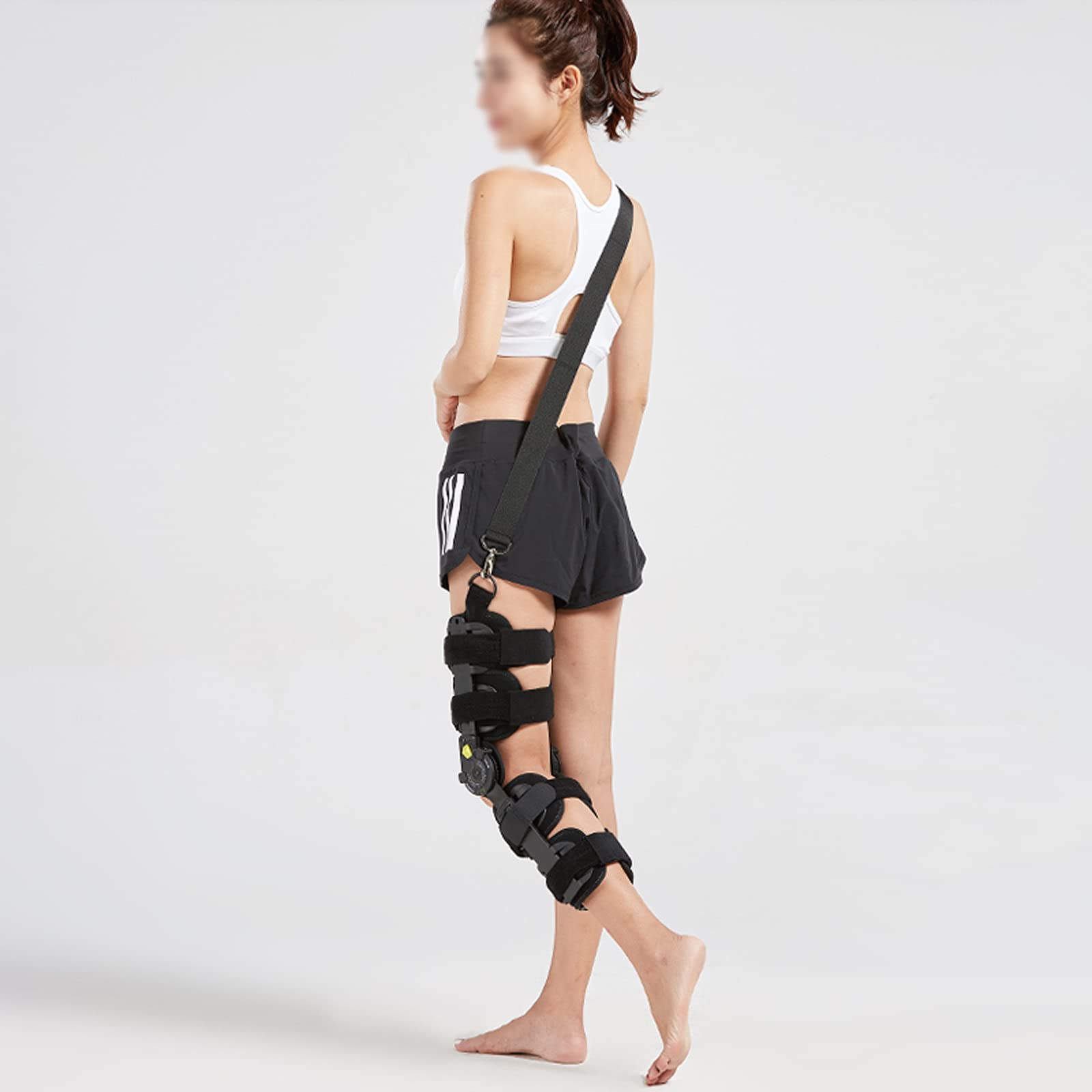 DXDUI Hinged Knee Brace Support Adjustable Leg Brace Knee Immobilizer Brace Lightweight for Recovery Support Ligament Injuries Relief Knee Joint Pain
